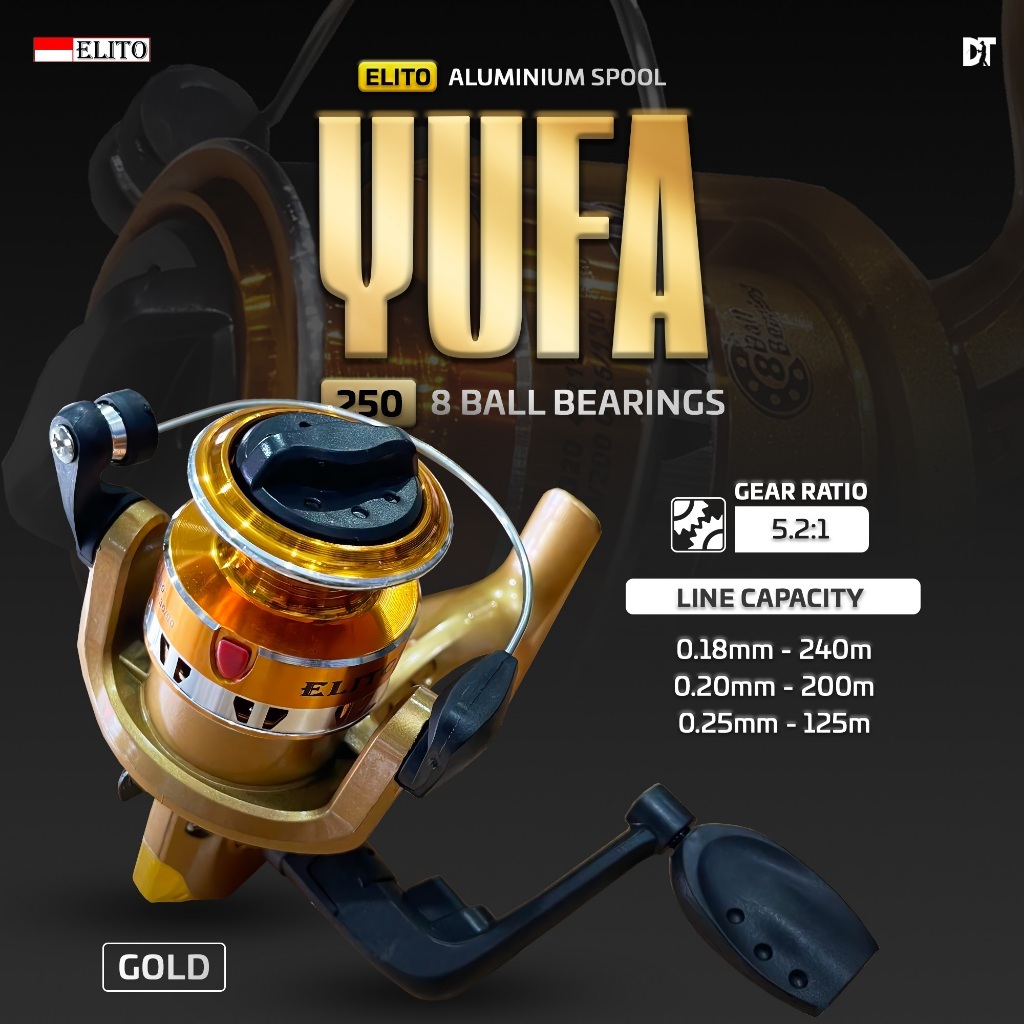Jual REEL PANCING MURAH ELITO YUFA 250 SPOOL ALMUNIUM | Shopee Indonesia
