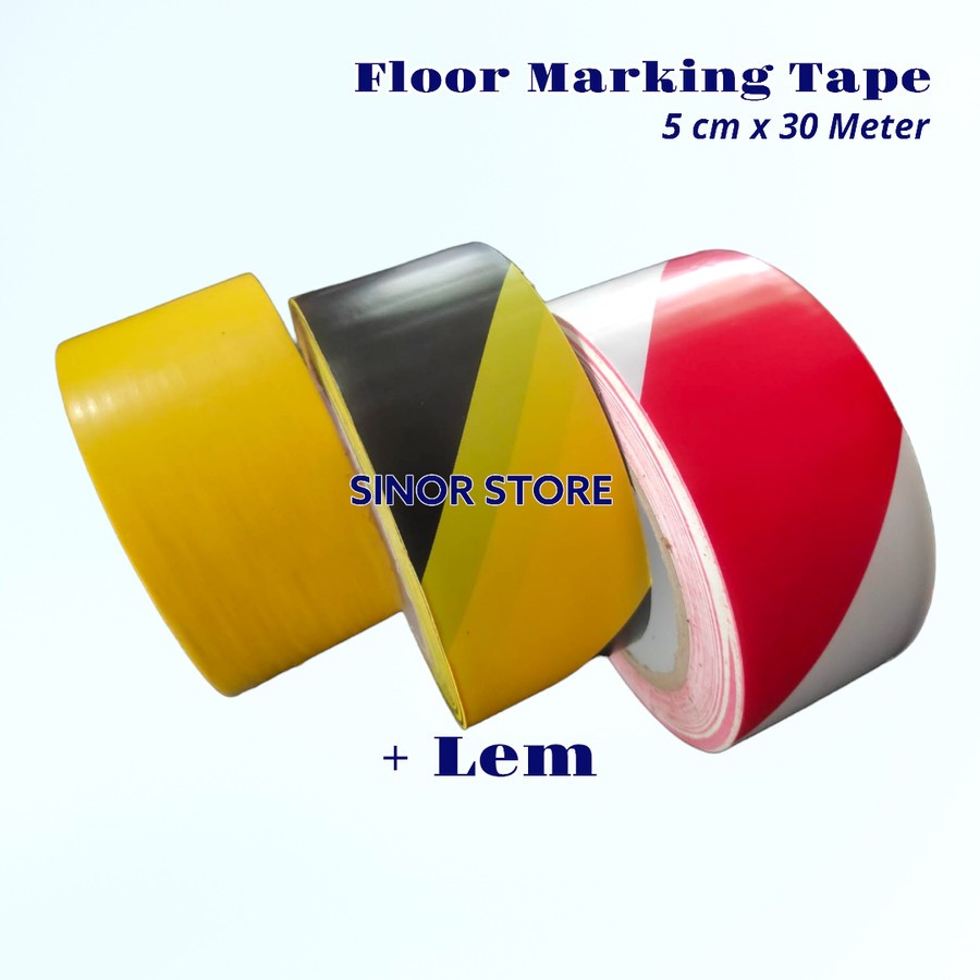 Jual Floor Marking PVC Tape Police Line Lakban Lantai dengan LEM | Shopee Indonesia