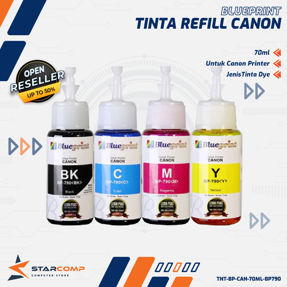 Jual TINTA REFILL CANON BLUEPRINT 70ml G1010 G2010 G3010 IP2770 MP287 ...