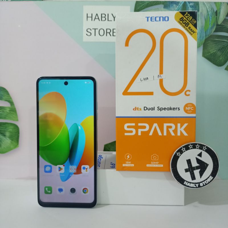 Jual TECNO SPARK 20C NFC 4/128 GB SECOND FULLSET | Shopee Indonesia