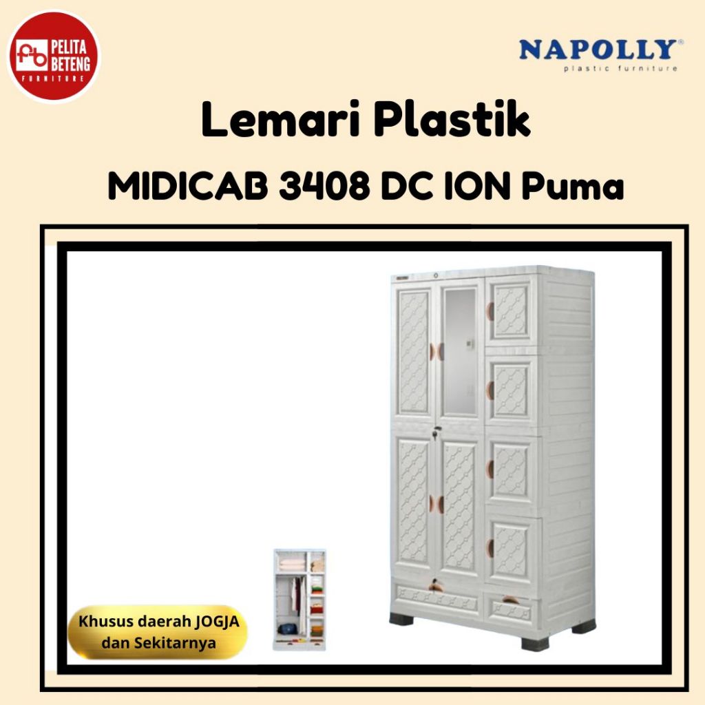 Jual Napolly Lemari Pakaian Plastik MIDICAB 3408 DC ION | Shopee Indonesia