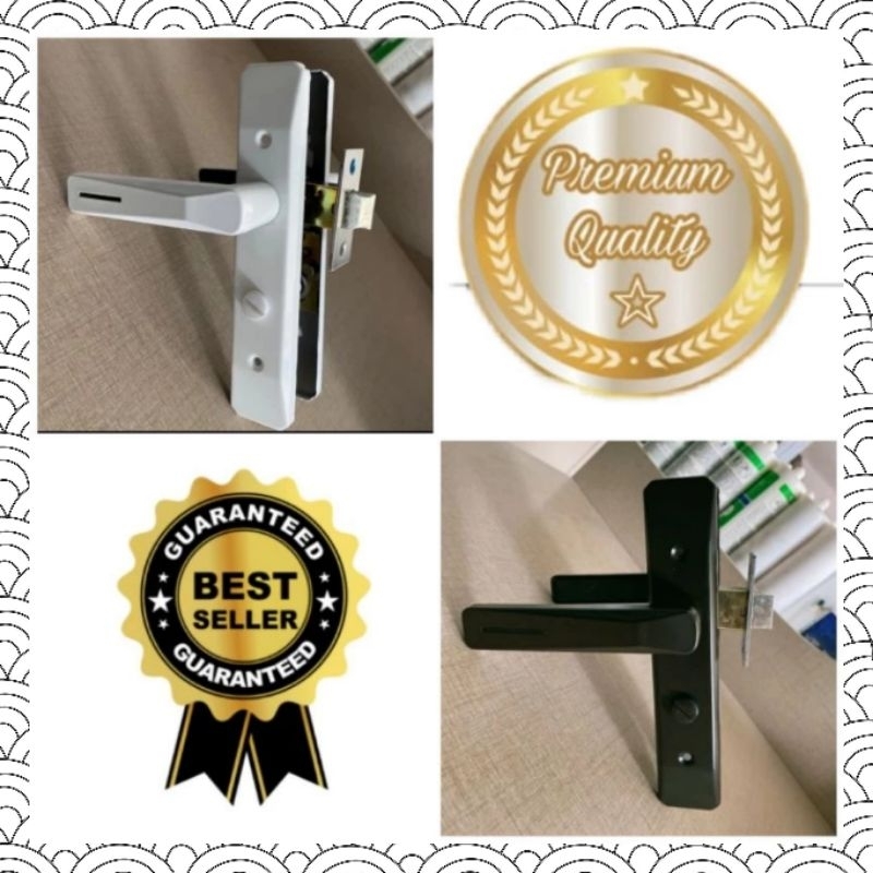 Jual Kunci Pintu Kamar Mandi/Handle WC Knob Warna Putih & Hitam Satu ...