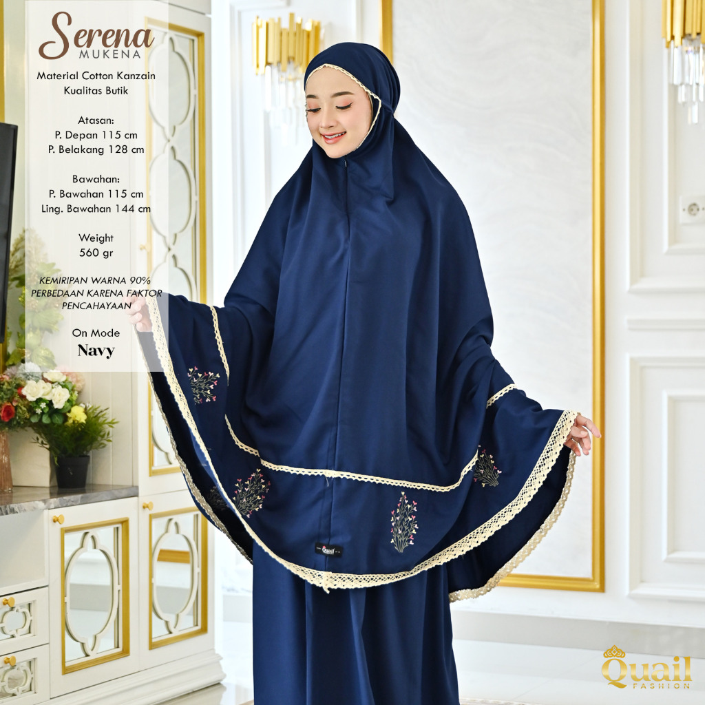 Jual MUKENA TRAVEL SERENA 2in1 hiasan renda dan bordir Quail Hijab ...