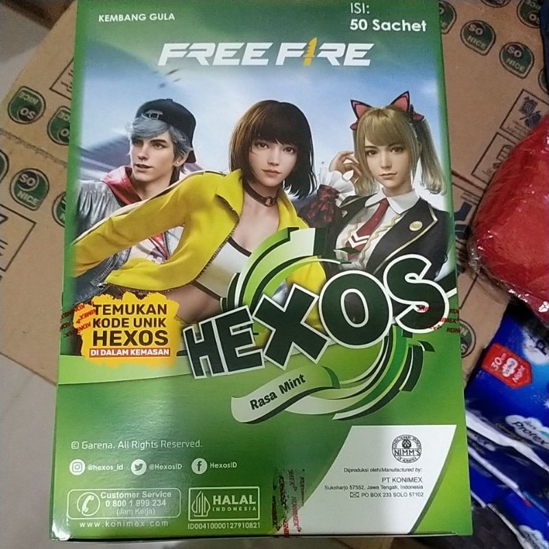 Jual PERMEN HEXOS ISI 50 SACHET ,PER BOX. | Shopee Indonesia