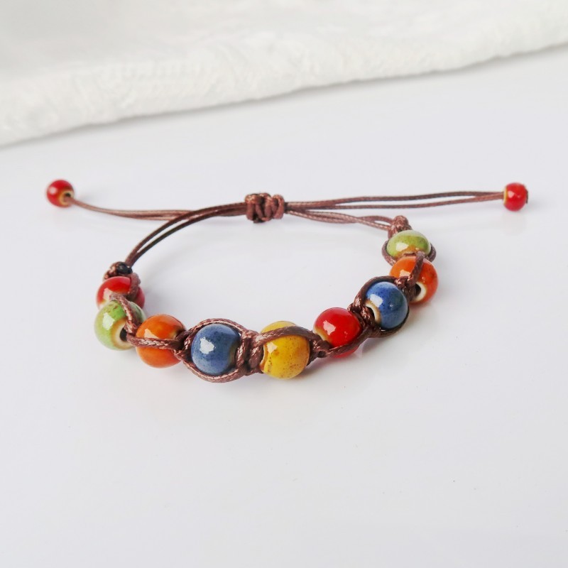 Jual Gelang Tenunan Tangan Gaya Etnik Retro Gelang Manik-manik Keramik ...
