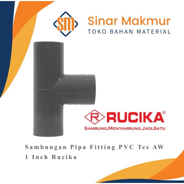 Jual Sambungan Pipa Fitting PVC Tee AW 1 Inch Rucika | Shopee Indonesia