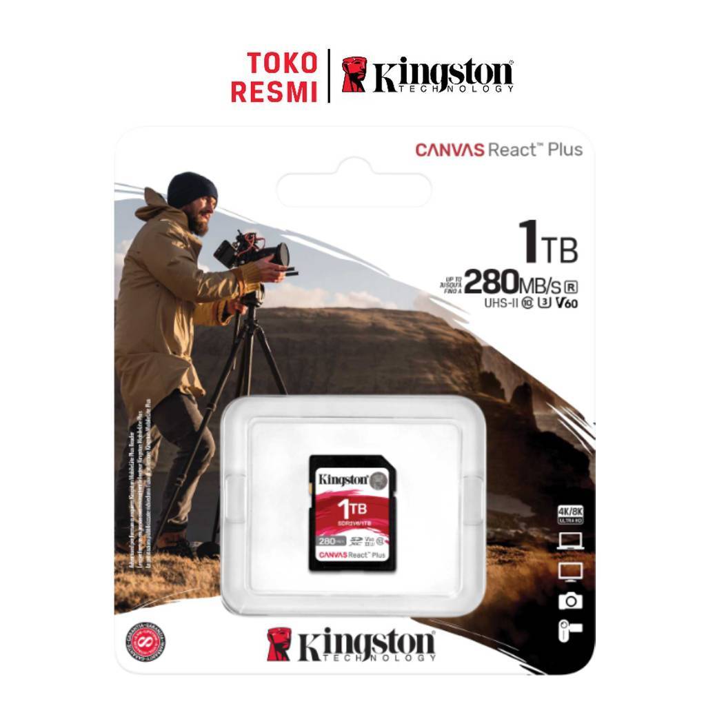Jual Kingston Canvas React Plus V60 SD 1 TB (SDR2V6/1TB) - untuk Kamera UHS-II Profesional 4K ...