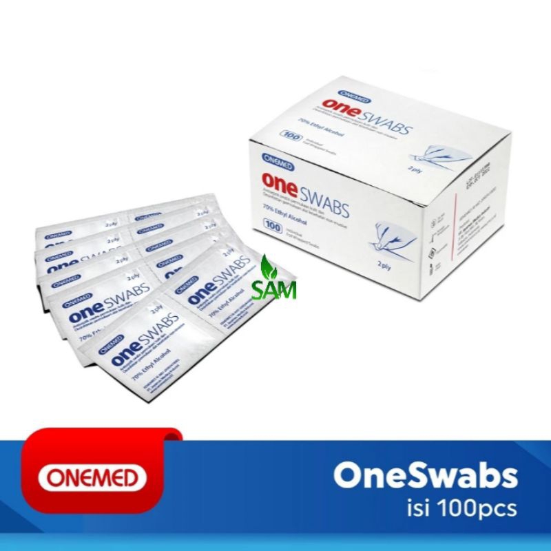 Jual One Med One Swabs 1 box 100 lembar alcohol Swabs One Med Tisu ...