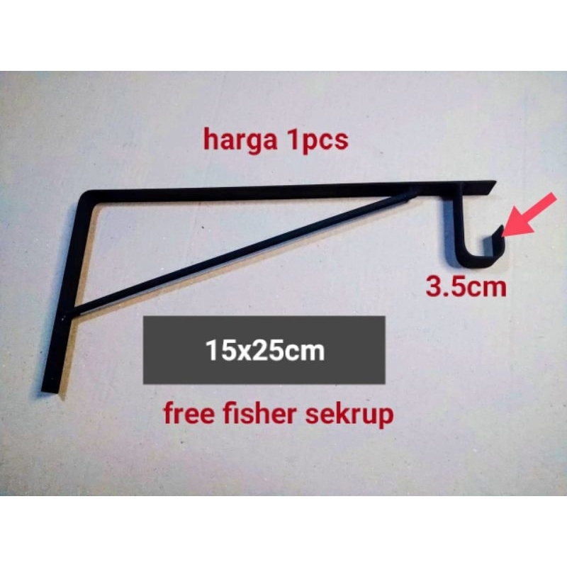 Jual rak besi siku penyangga rak dinding 1pcs. siku penyangga jemuran ...