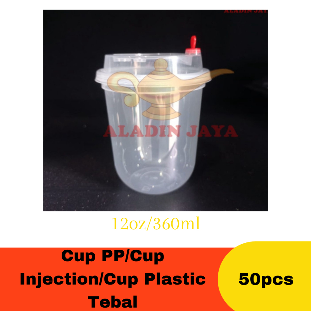 Jual Cup PP/Cup Injection/Cup Plastic Tebal ukuran 12oz/380ml (isi ...