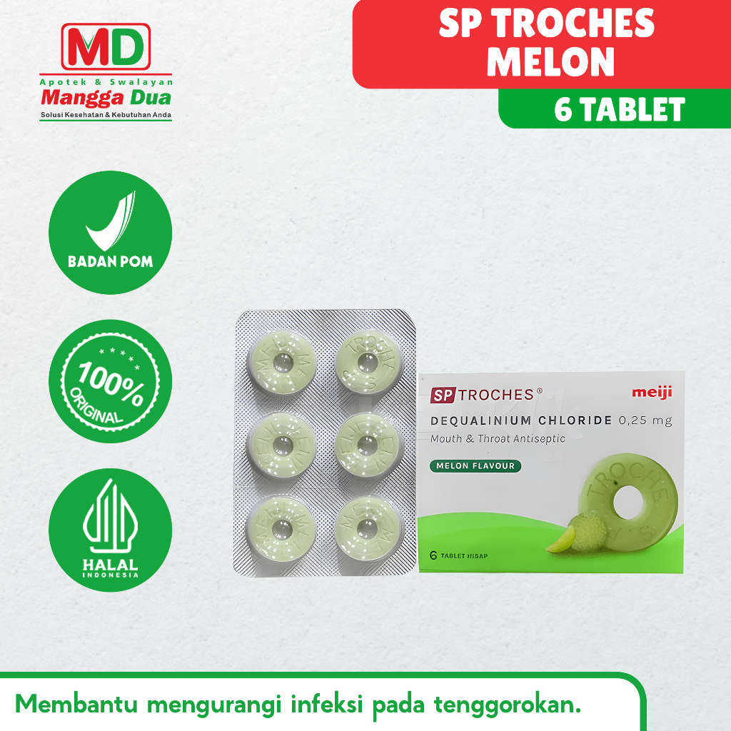 Jual SP Troches Rasa Melon Isi 6 Tablet Resmi BPOM | Shopee Indonesia