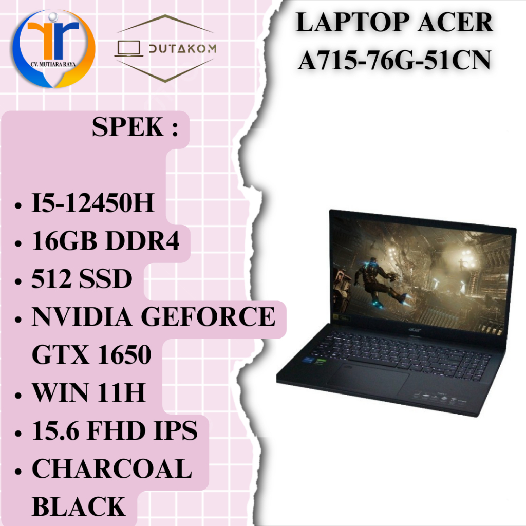 Jual LAPTOP ACER A715-76G-51CN (WARNA CHARCOAL BLACK) | Shopee Indonesia