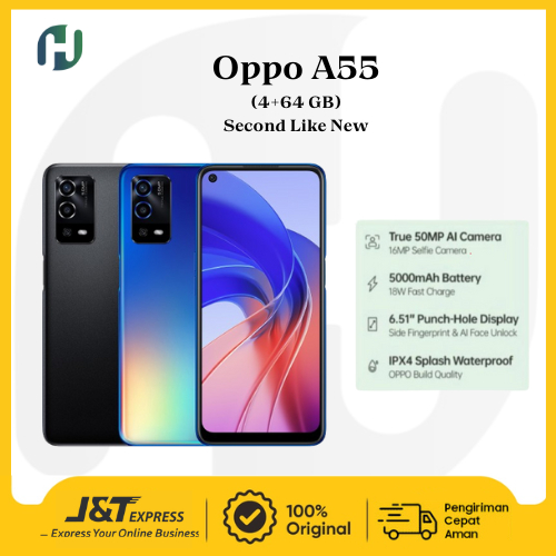 Jual Oppo A55 4/64gb - Second Like New - Fullset | Shopee Indonesia