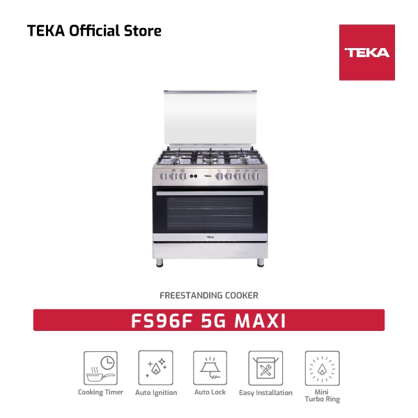 Jual Teka Freestanding Cooker 90cm FS96F 5G Maxi Stainless Steel Paket ...