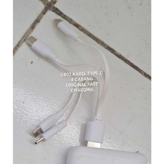Jual G802 KABEL DATA USB TYPE C 4in1 CABANG ORIGINAL FAST CHARGING TIPE ...