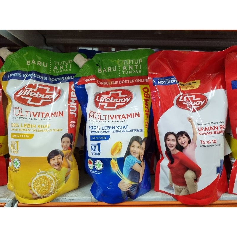 Jual Lifebuoy Sabun Mandi Total 10 (MERAH) 825 ml (kemasan reffil Besar ...