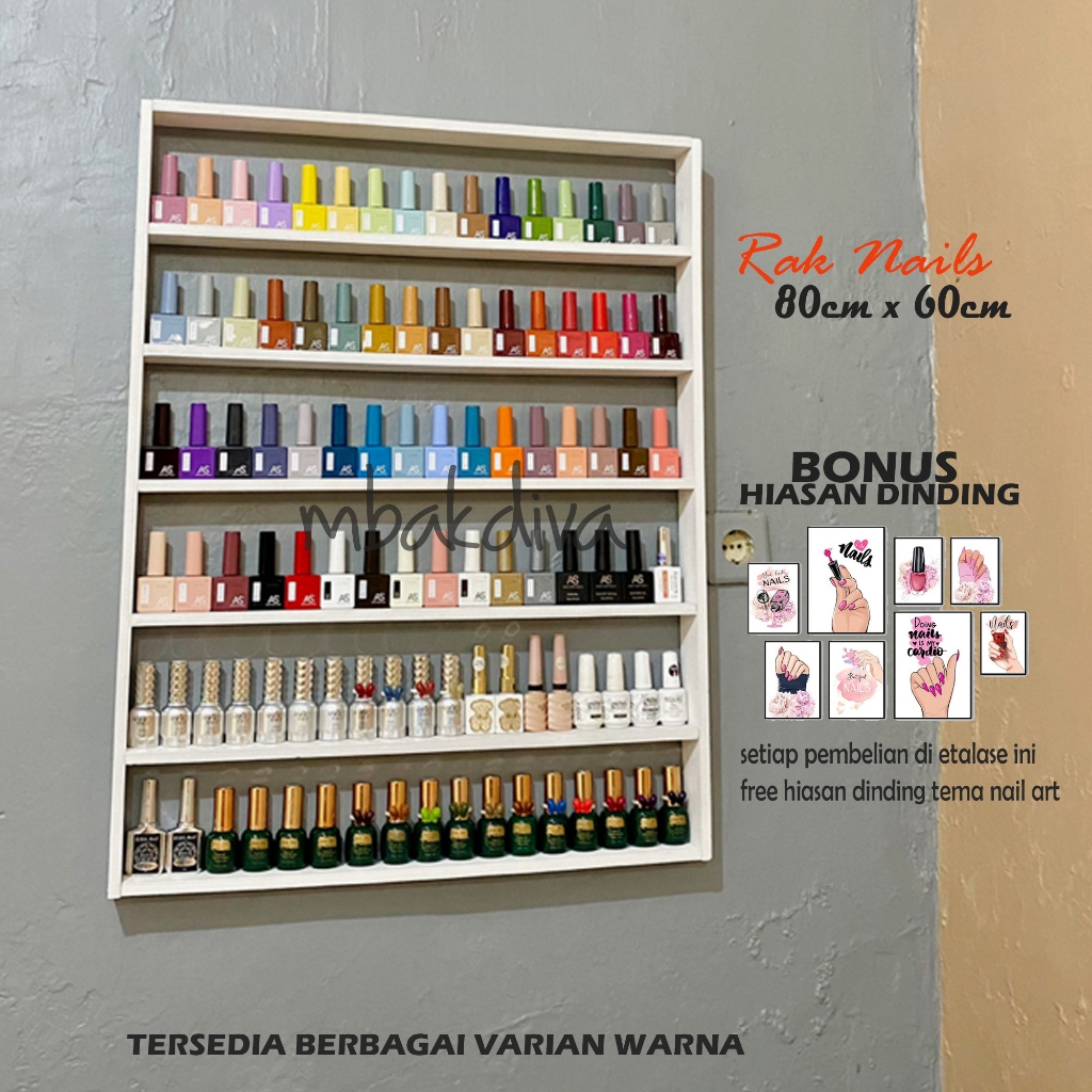 Jual Rak Lipstik Kutek Dinding, Rak Nail Art, Rak Nail Polish, rak ...