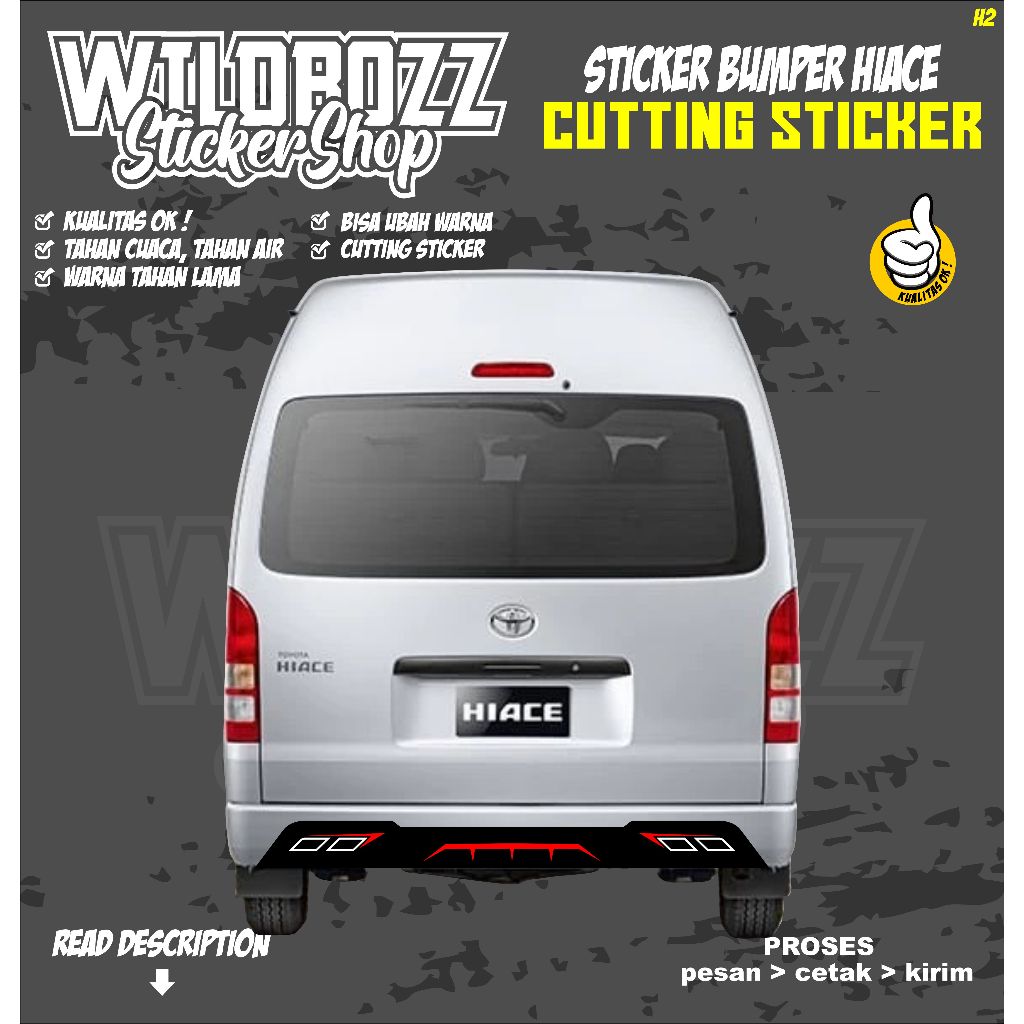Jual cutting sticker bumper toyota hiace keren (h2) -wildbozz sticker ...