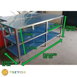 Jual Meja Dapur Stainless Panjang 1,5 Meter Meja Prepare Baking ...