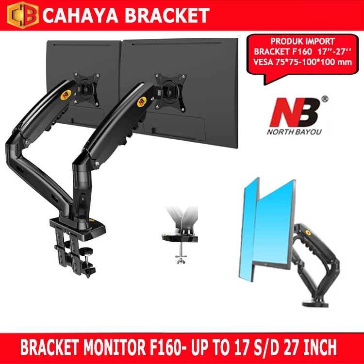 Jual Breket Braket Bracket Monitor Komputer Pc Double NB F160 | Shopee ...