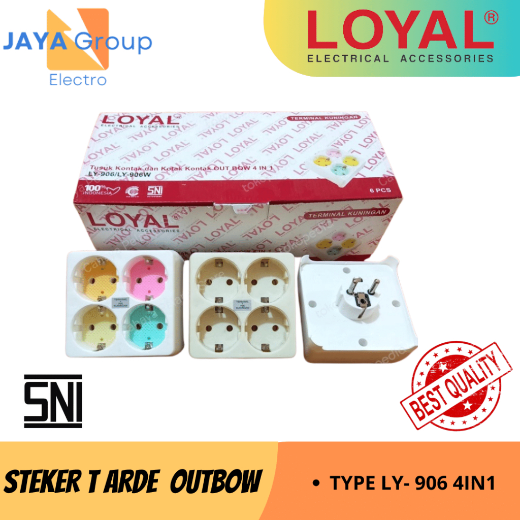 Jual T MULTI STOP KONTAK OUTBOW LOYAL 4IN1 SNI ASLI KUNINGAN ANTI API ...