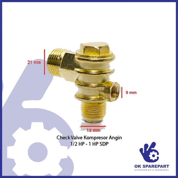 Jual Check Valve Katup Satu Arah Kompresor Angin 1/2 Hp - 1 Hp SDP ...