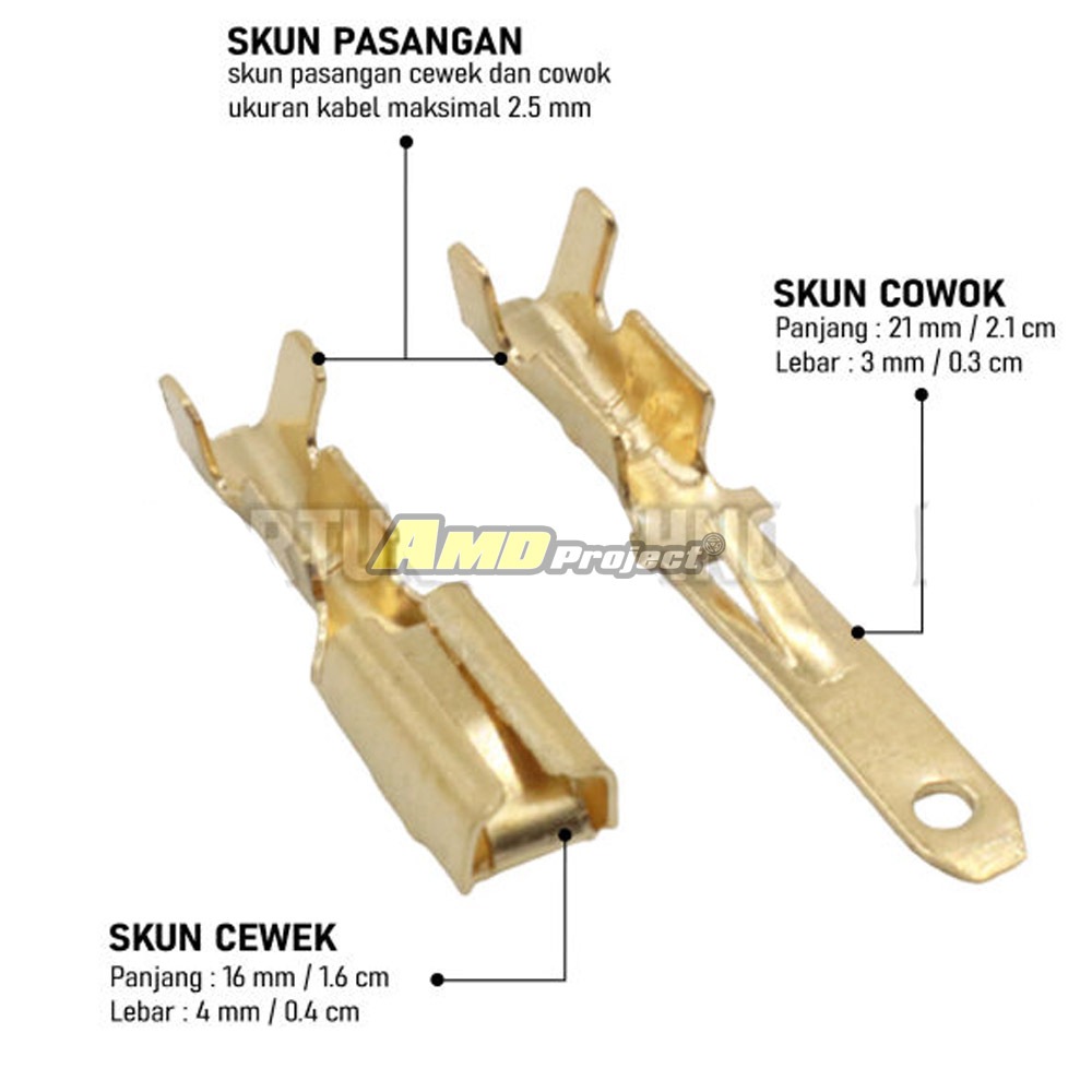 Jual Skun Gepeng Kecil Jantan Betina Male Female Soket Motor 1 Set ...