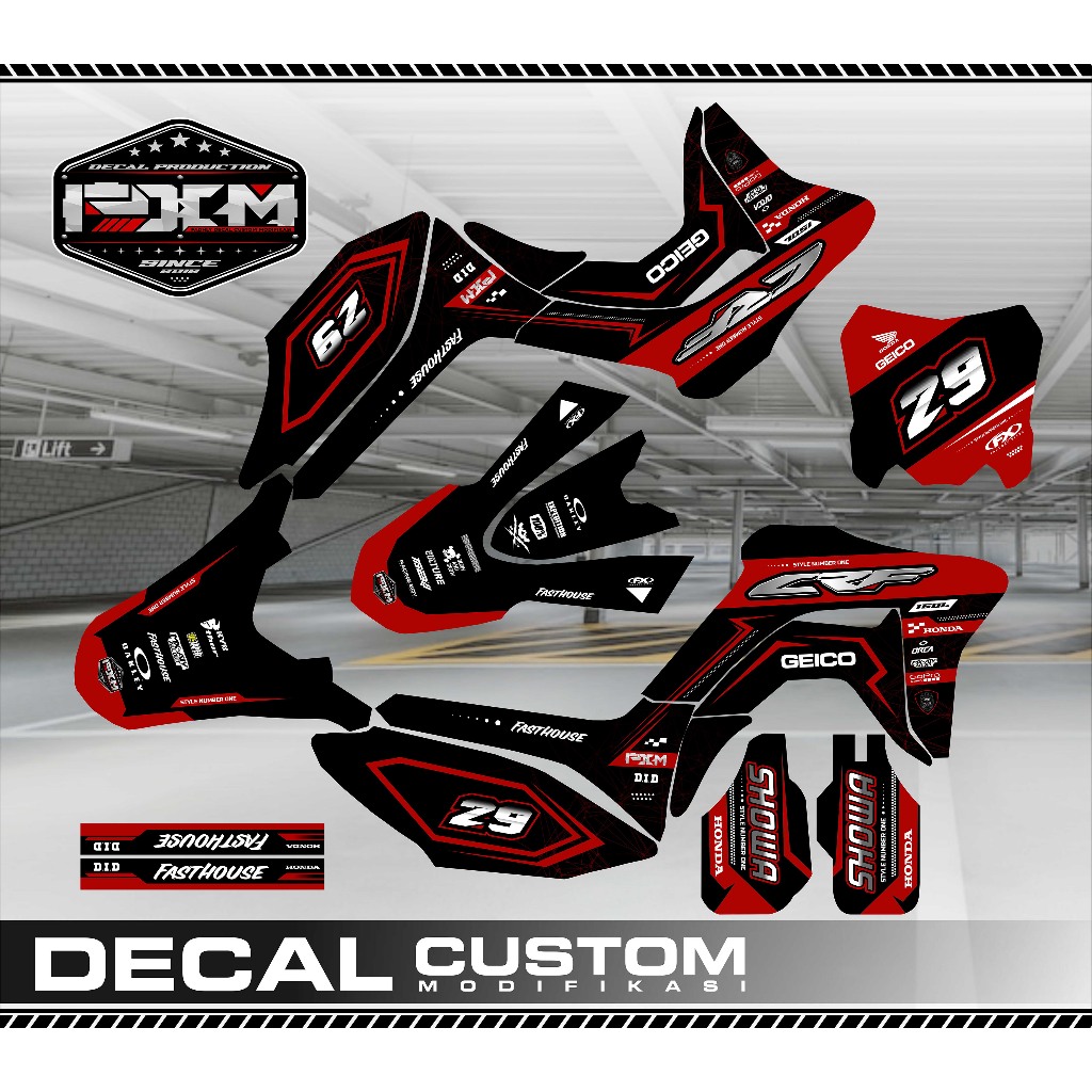 Jual decal crf 150 l full body Merah Hitam Keren Dengan Pilihan Warna ...