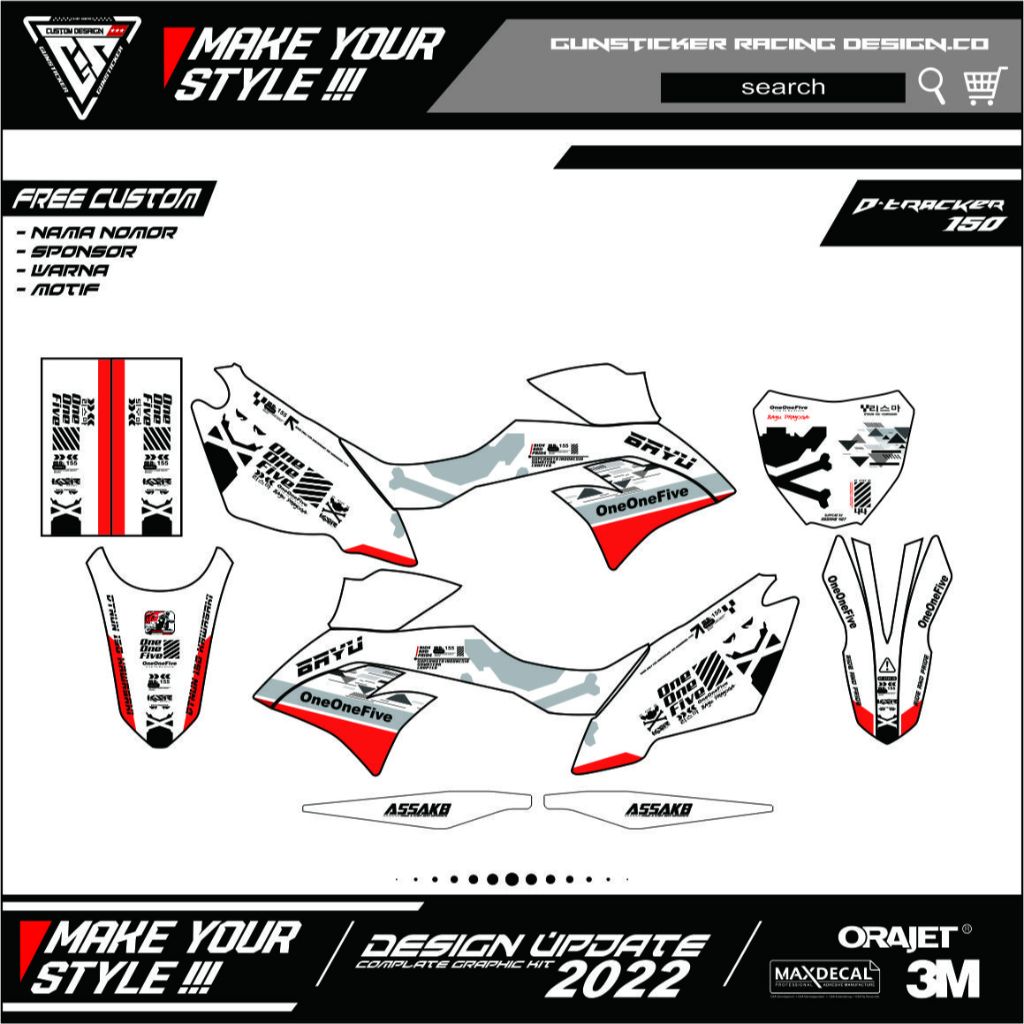Jual decal kawasaki dtracker dtx full body one one five | Shopee Indonesia