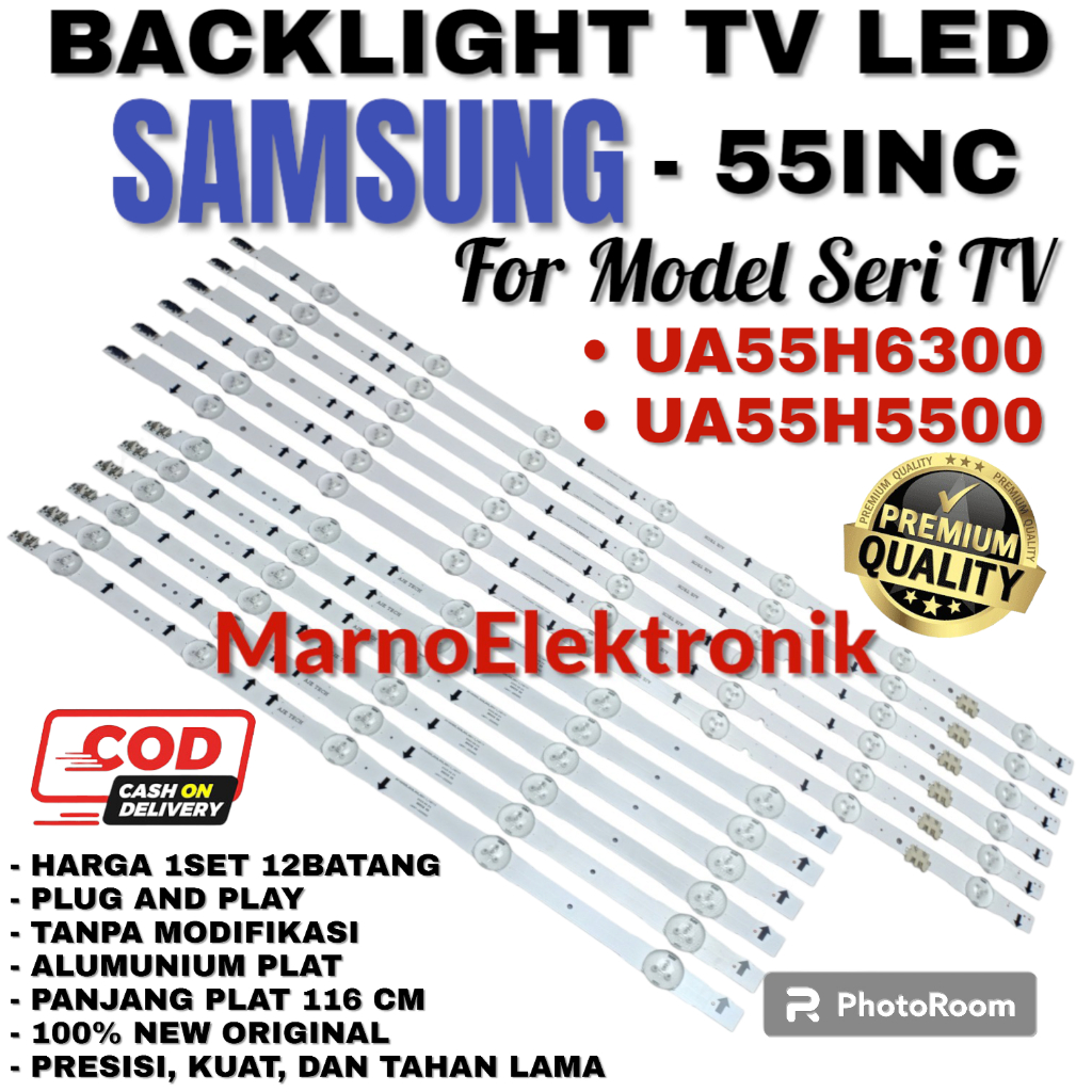 Jual BACKLIGHT TV LED SAMSUNG 55 INC INCH UA55H6300 UA55H5500 55H6300 55H5500 UA55H 55H LAMPU ...