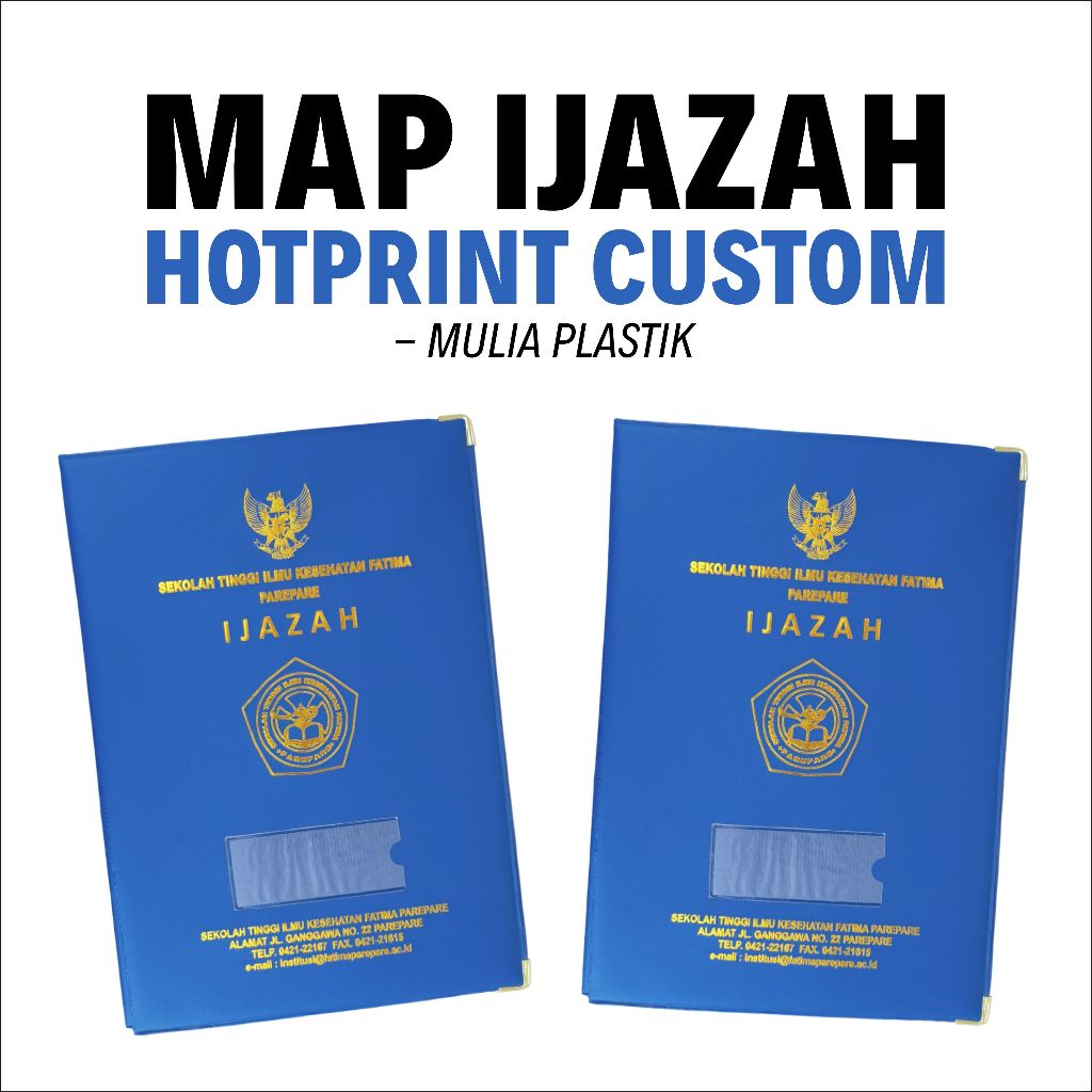 Jual Mulia Plastik | Isi 2 Lembar Map Ijazah Custom Nama dan Logo Sekolah Sendiri | Shopee Indonesia
