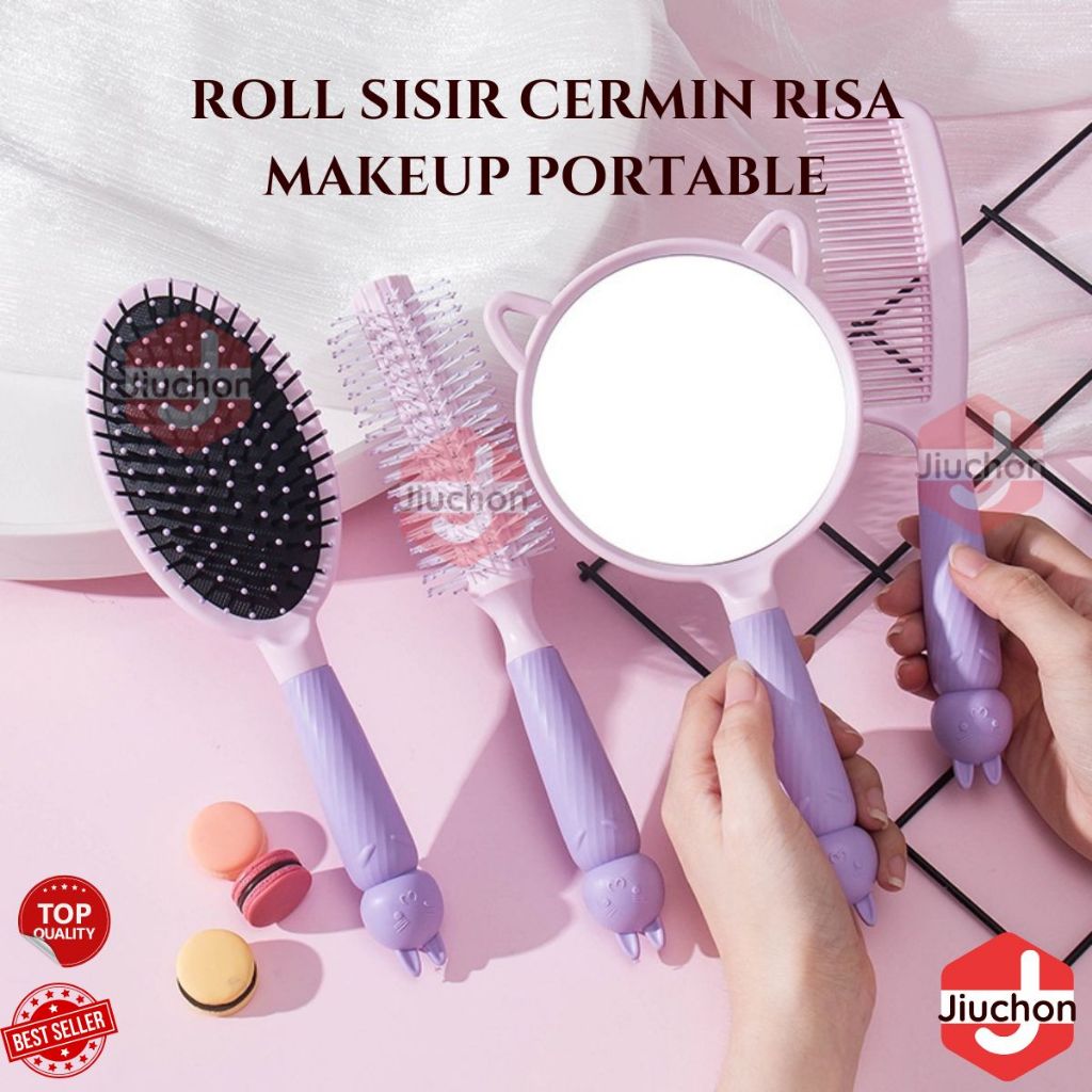 Jual JIUCHON Roll Sisir Cermin Rias Makeup Portable / Sisir Rambut ...