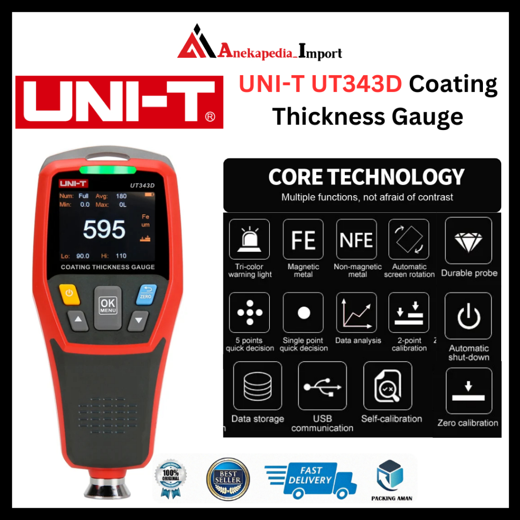 Jual UNI-T UT343D - Coating Thickness Gauge Alat Ukur Ketebalan Cat ...