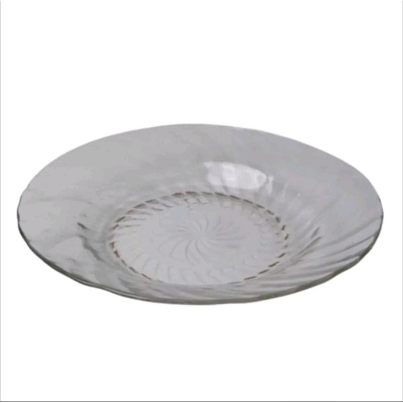 Jual Piring Makan Kaca Bening Beling tebal 12 Pcs Uk 23cm - Selusin ...