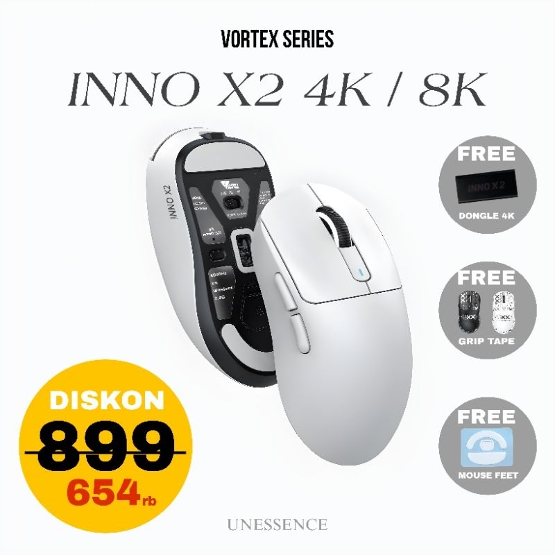 Jual VORTEX SERIES INNO X2 4K / 8K SUPER LIGHT WIRELESS GAMING MOUSE ...