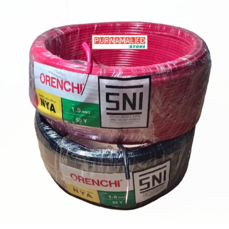 Jual Kabel Listrik NYA 1,5mm² 50yard Kawat Tembaga Murni SNI | Shopee ...
