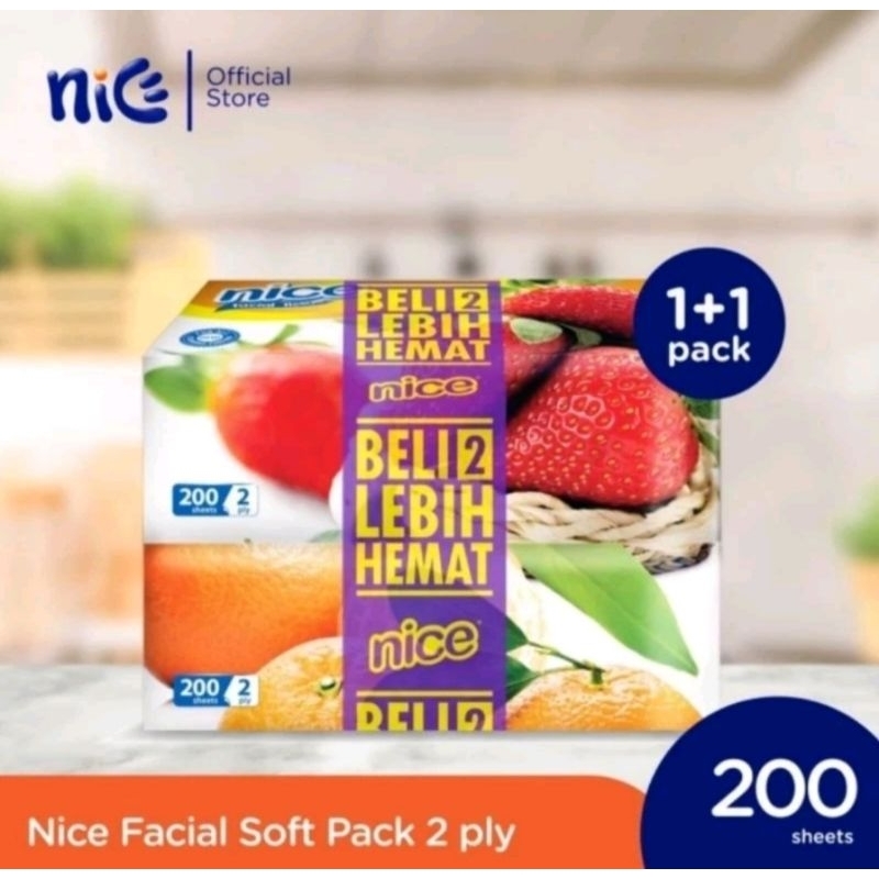 Jual Tissue Nice Softpack 200 Sheet (buy 1 get 1 Free) | Shopee Indonesia