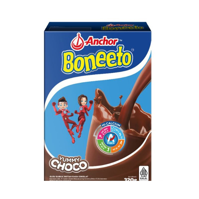 Jual Anchor Boneeto Susu Bubuk Hi-Calcium Yummy Choco 320G | Shopee ...