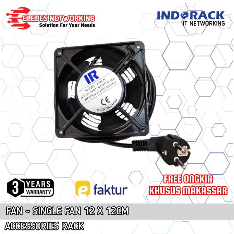 Jual SINGLE FAN 12cm INDORACK for Wallmount Rack Series Rak Server ...