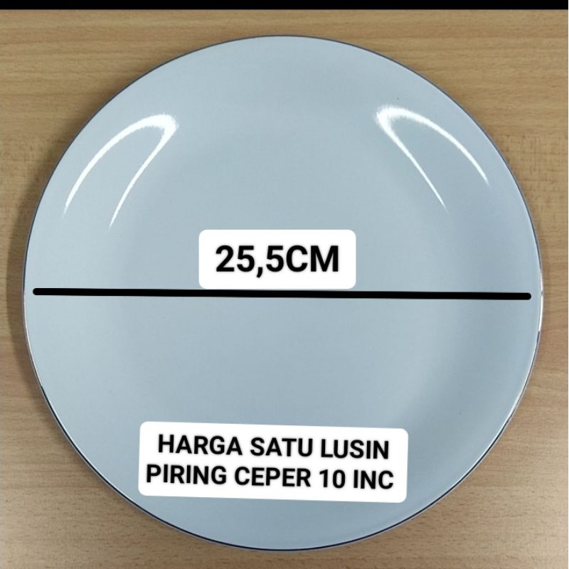 Jual PIRING KERAMIK CEPER 10 LIS HARGA 1 LUSIN PIRING CEPER DIAMETER 25 ...