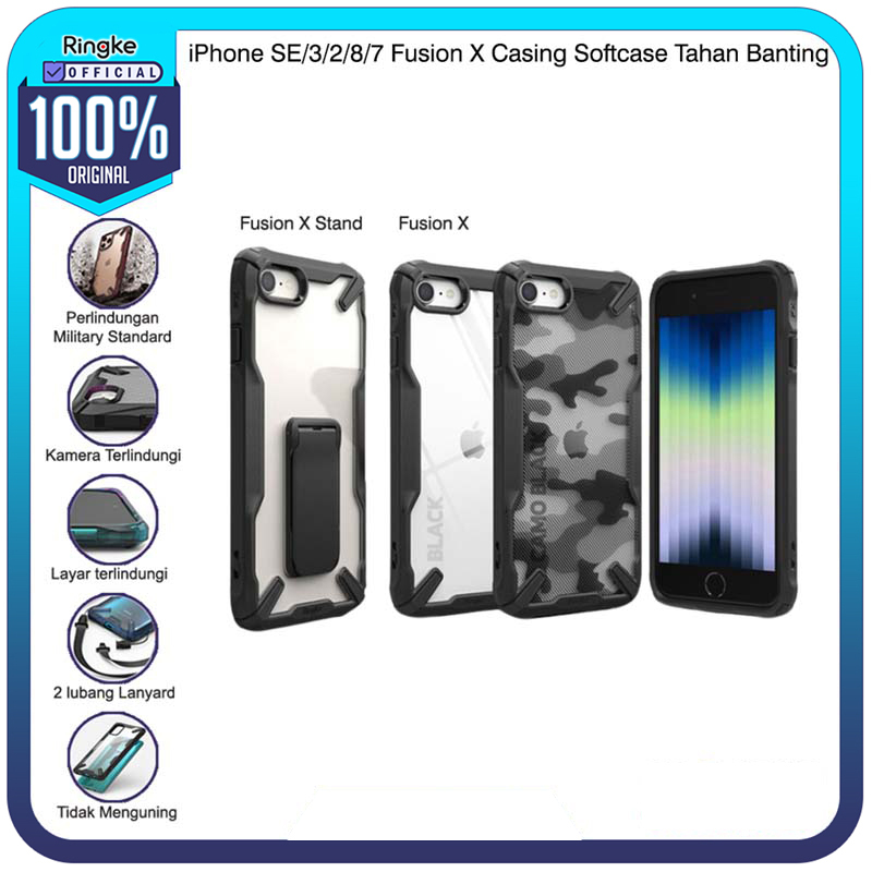 Jual Ringke iPhone SE 3/ 2 / 8 / 7 Fusion X Casing Softcase Tahan Banting | Shopee Indonesia