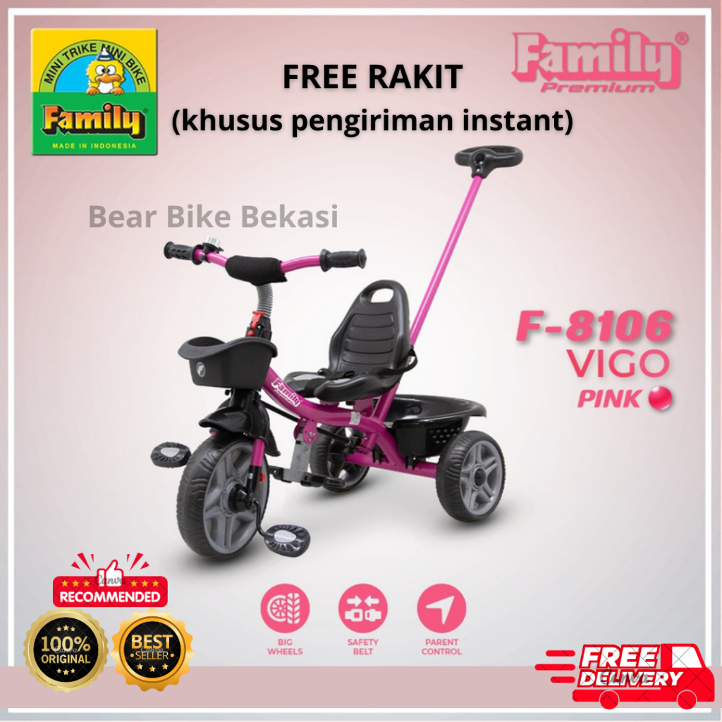 Jual KARGO - Sepeda tricycle anak roda tiga FAMILY VERDE F-8105 & VAMOS ...