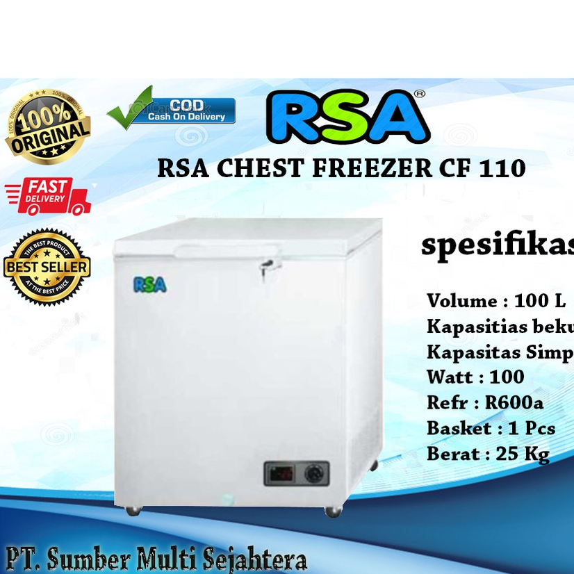 Jual RSA Freezer Box CF110 Putih Chest Freezer CF 110 | Shopee Indonesia