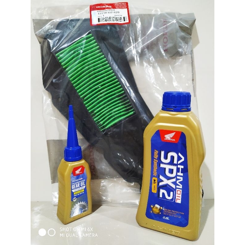 Jual PAKET HEMAT OLI AHM SPX2 800 ML + AHM GEAR 120 ML + FILTER UDARA ...