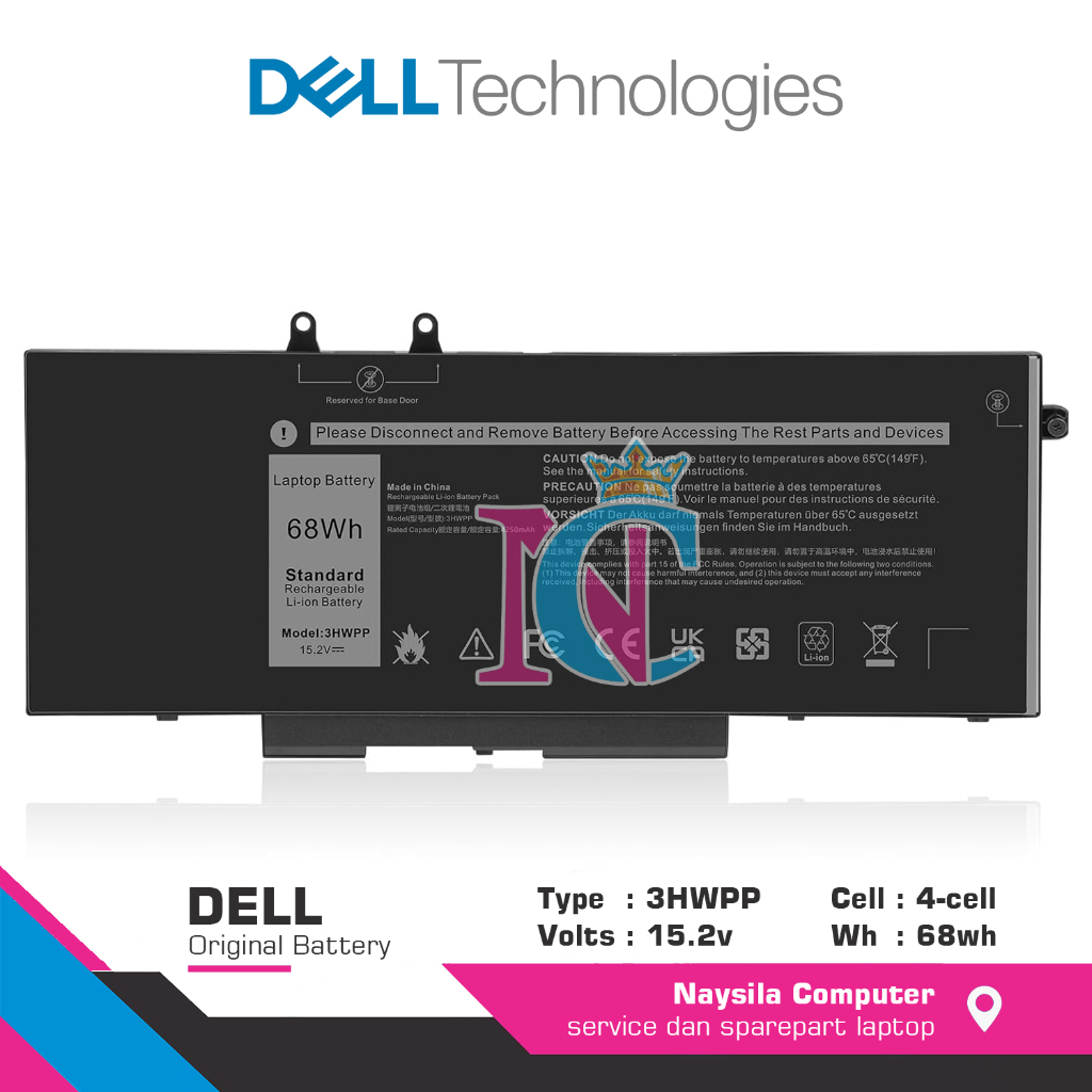 Jual Baterai Battery Original Dell Latitude 5400 Chromebook, Precision ...