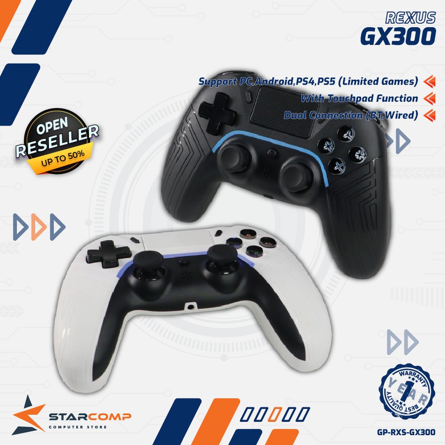 Jual REXUS Gladius GX300 Multi Platform Gamepad Dual Connection ...