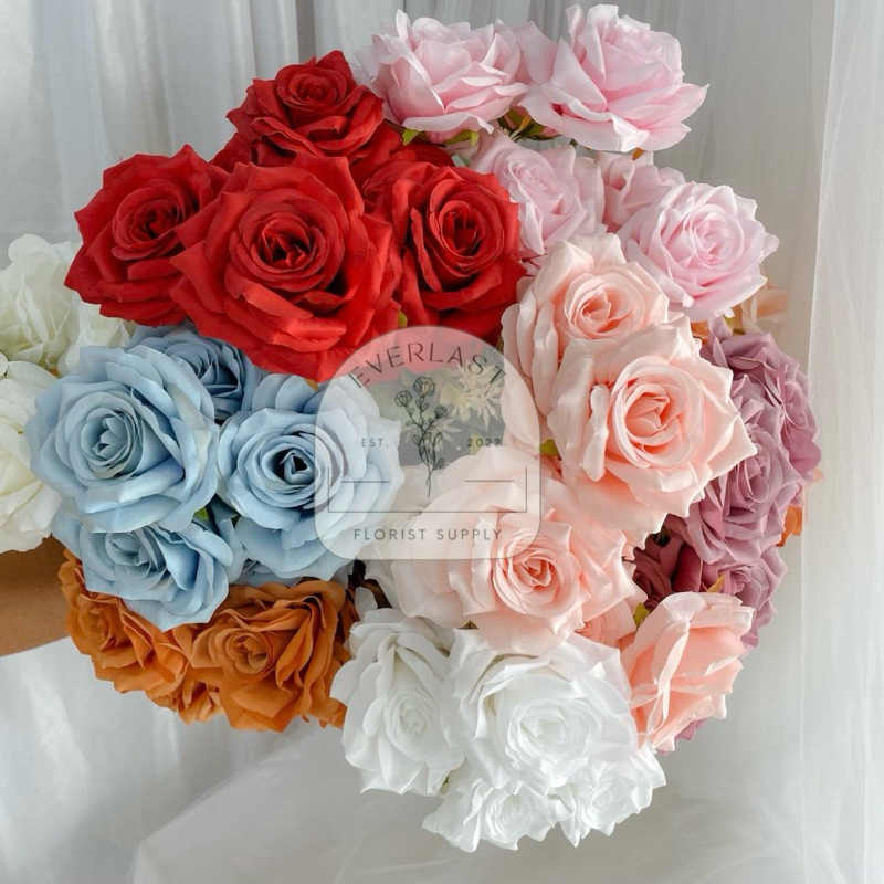 Jual [02035] Bunga Artificial Rose Diamond 7 Kuntum | Bunga Rose ...