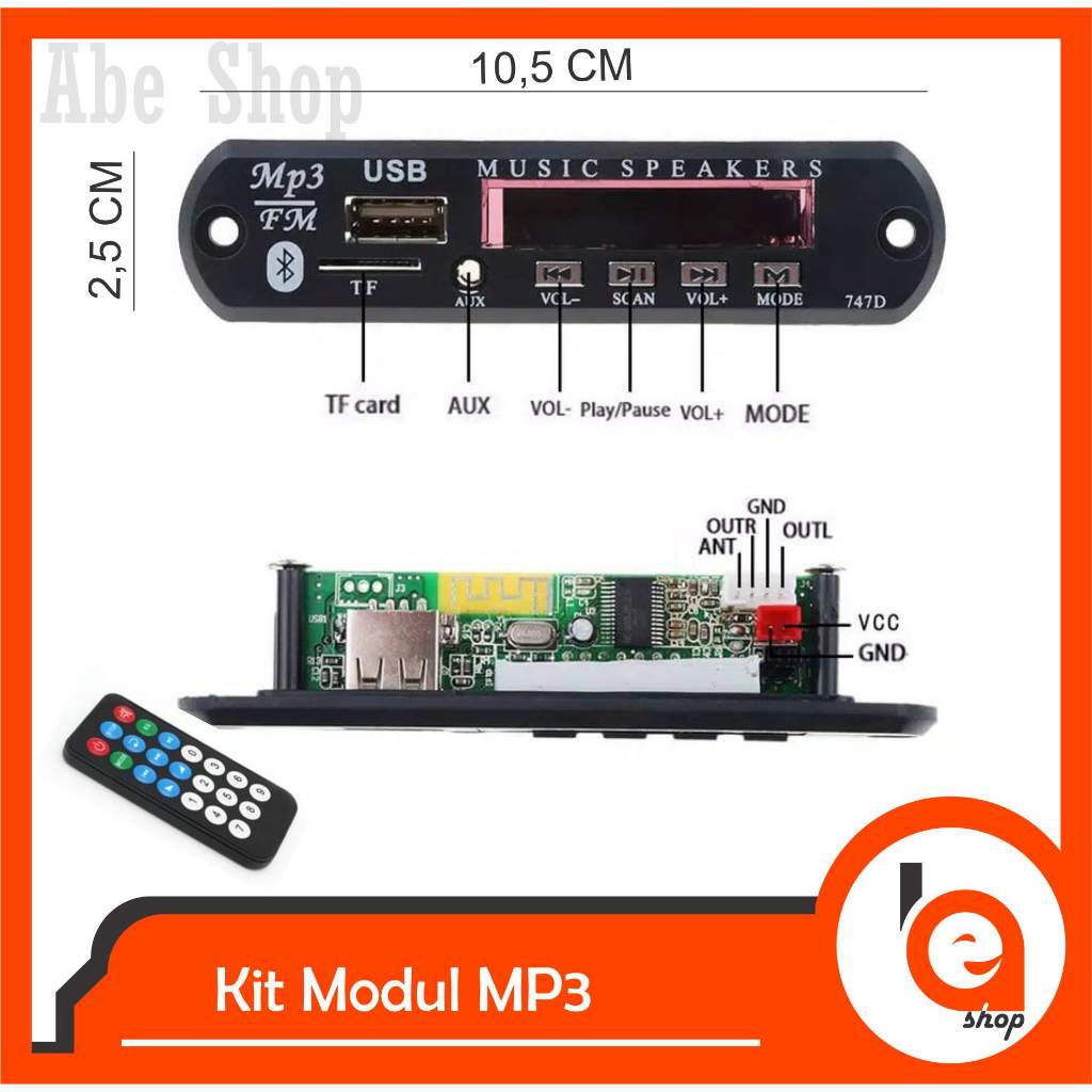 Jual Kit Modul Mp3 Blue tooth Plus FM Radio Pemutar Lagu MP3 Usb Player ...