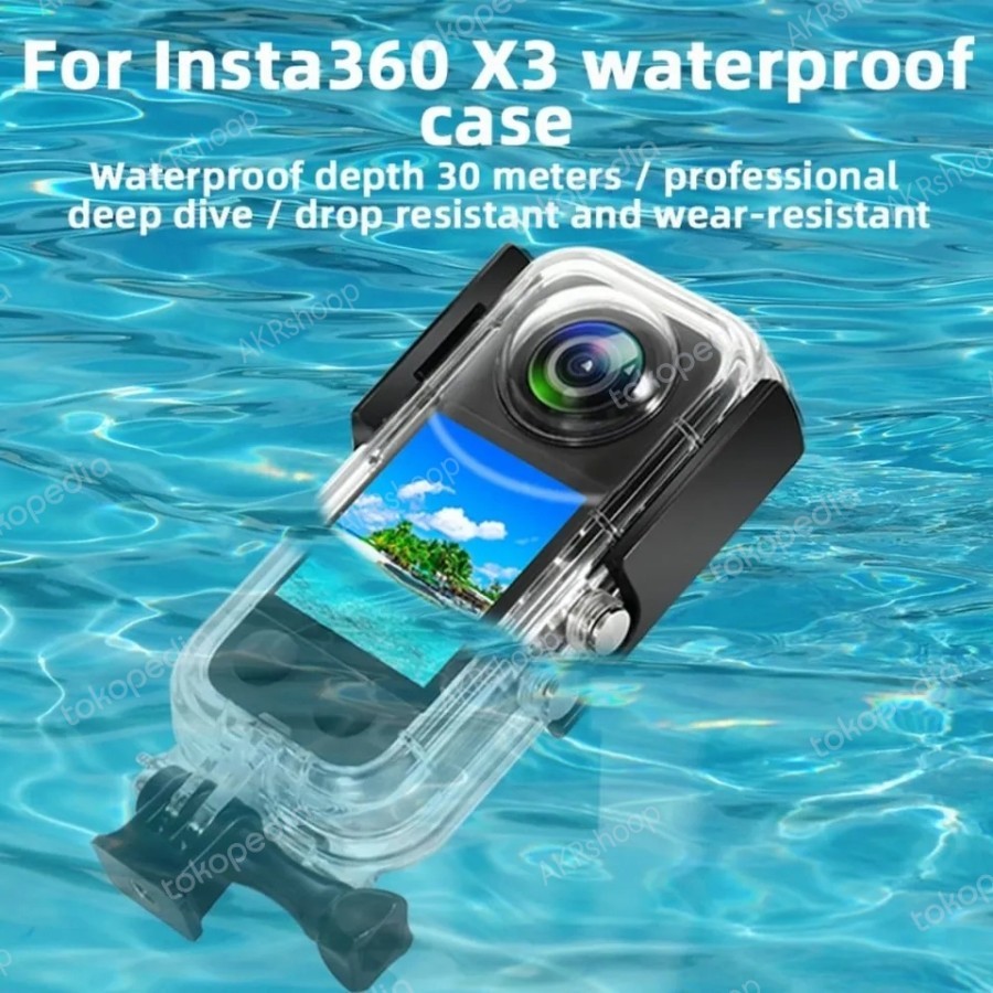 Jual waterproof dive case under water diving cover for camera insta360 ...