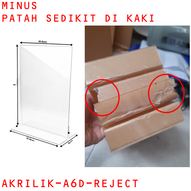 Jual Akrilik A6 Acrylic Papan Iklan Menu Kasir Usaha Kantor - Bening ...